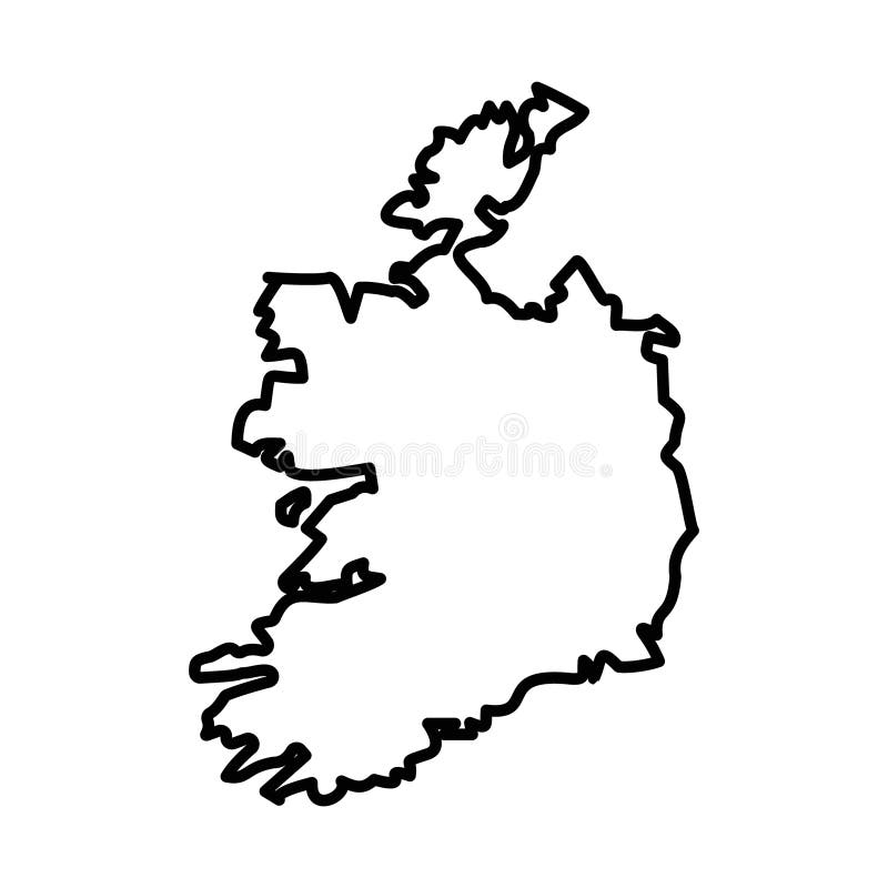 Ireland Map Linear Logo Mark in Black and White Stock Vector ...