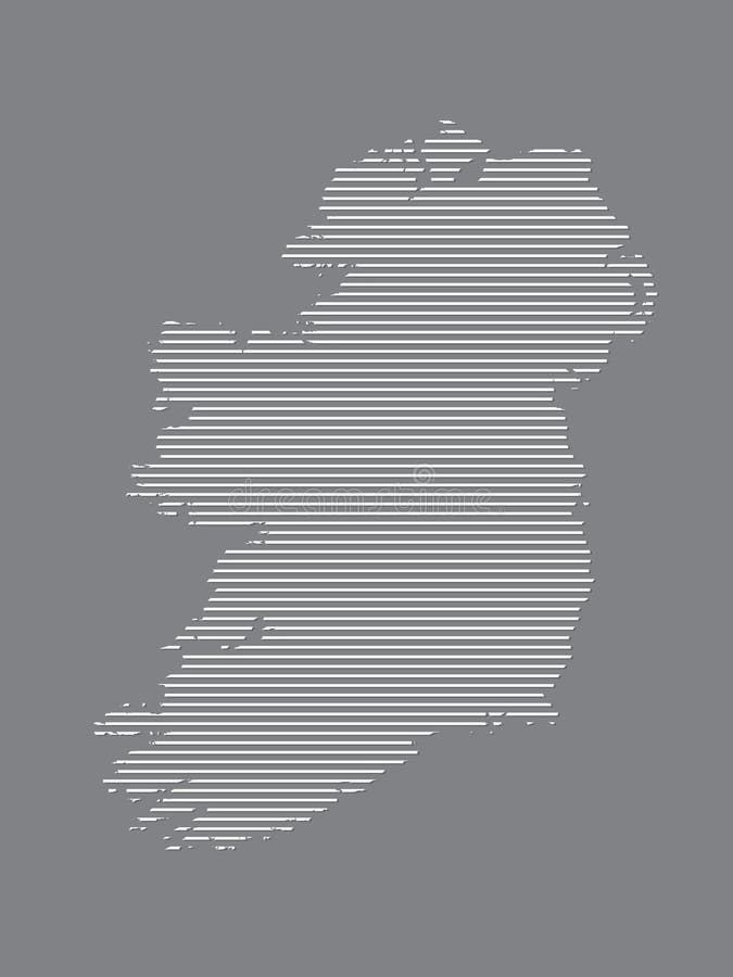 Ireland Map Vector with Simple Straight Lines on Black Background Stock ...