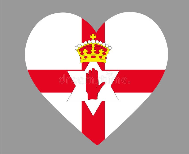 Northern Ireland Flag National Europe Emblem Heart Icon Vector Stock ...