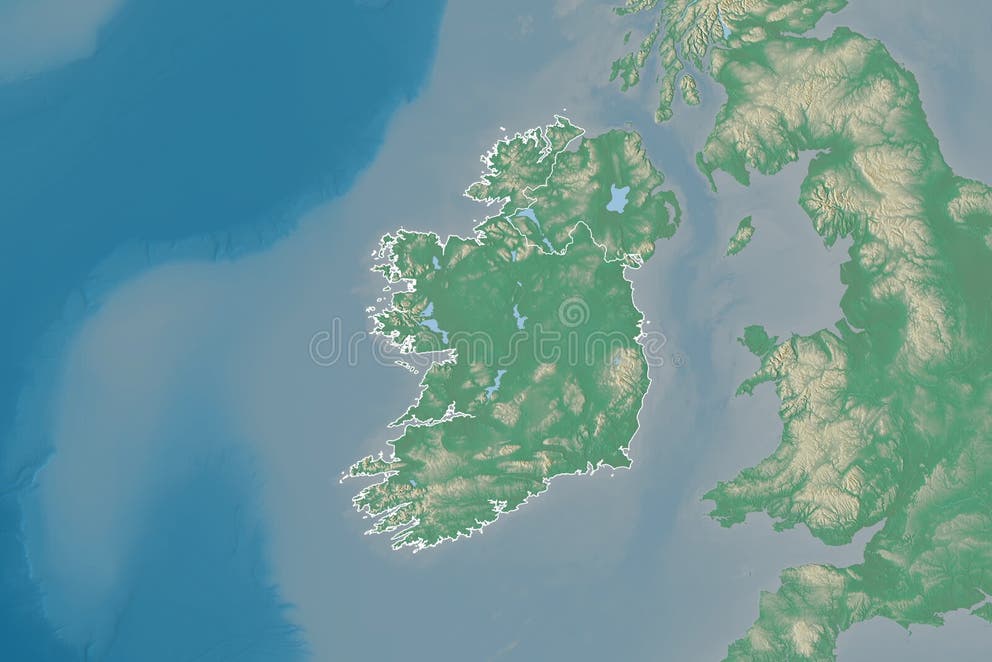 Ireland outlined. Relief stock illustration. Illustration of dublin ...