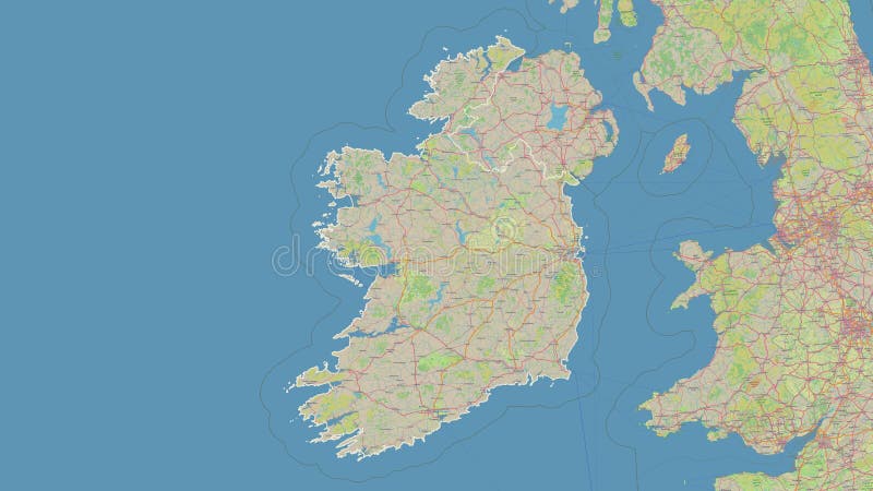 Ireland Outlined. Topo German Stock Illustration - Illustration of ...