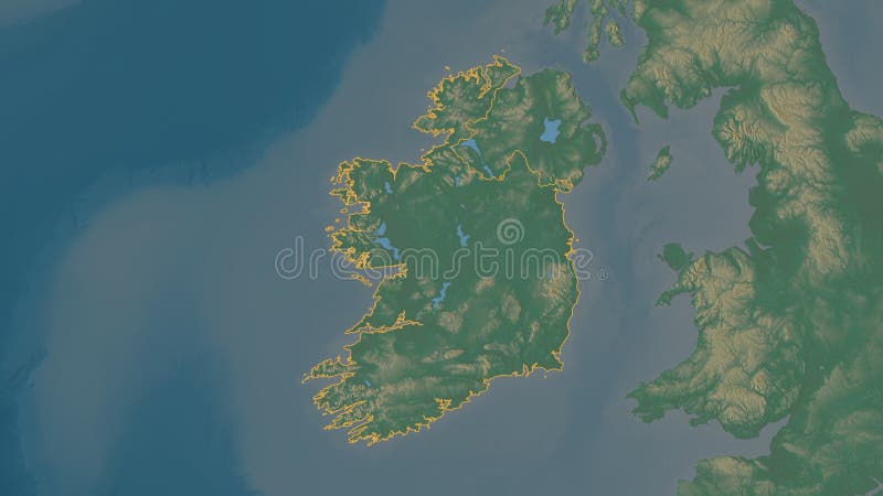 Ireland - overview. Relief stock illustration. Illustration of ...