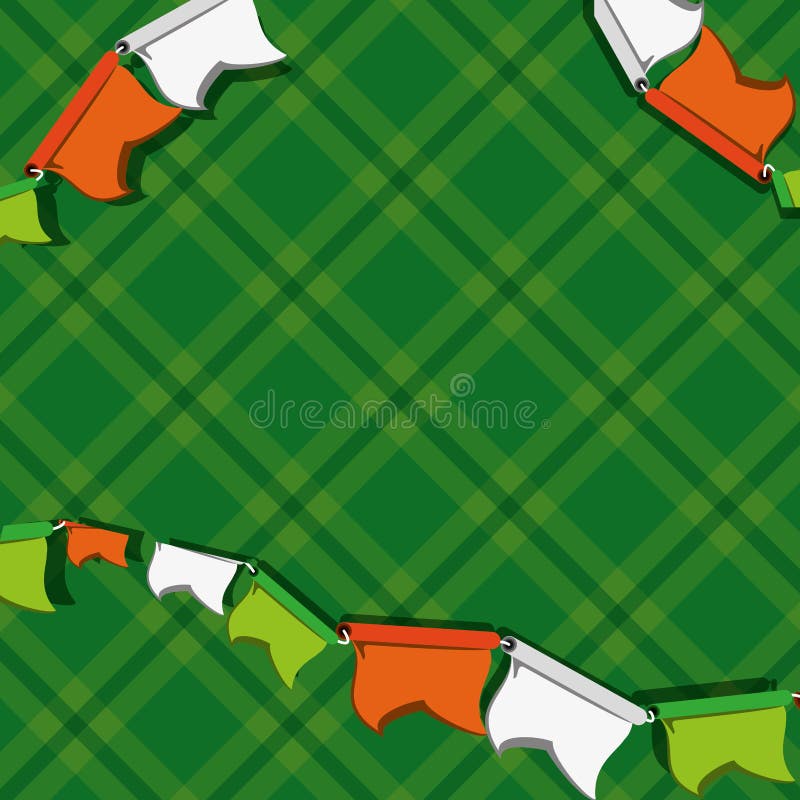 Ireland Pattern Backdrop with Garlands Stock Vector - Illustration of ...