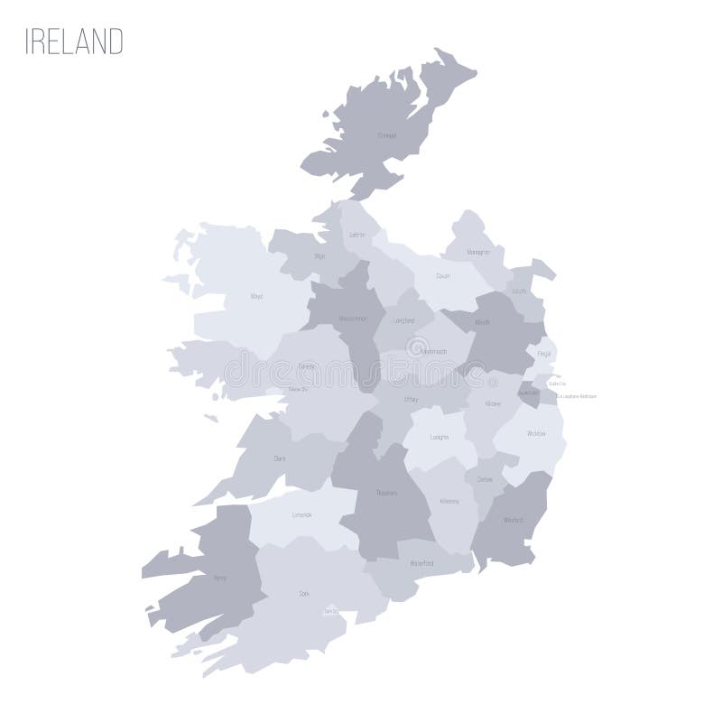 Ireland Political Map of Administrative Divisions Stock Illustration ...