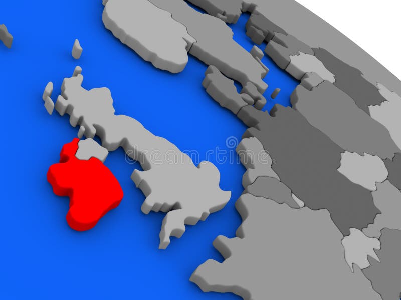 Ireland in red stock illustration. Illustration of country - 80791070