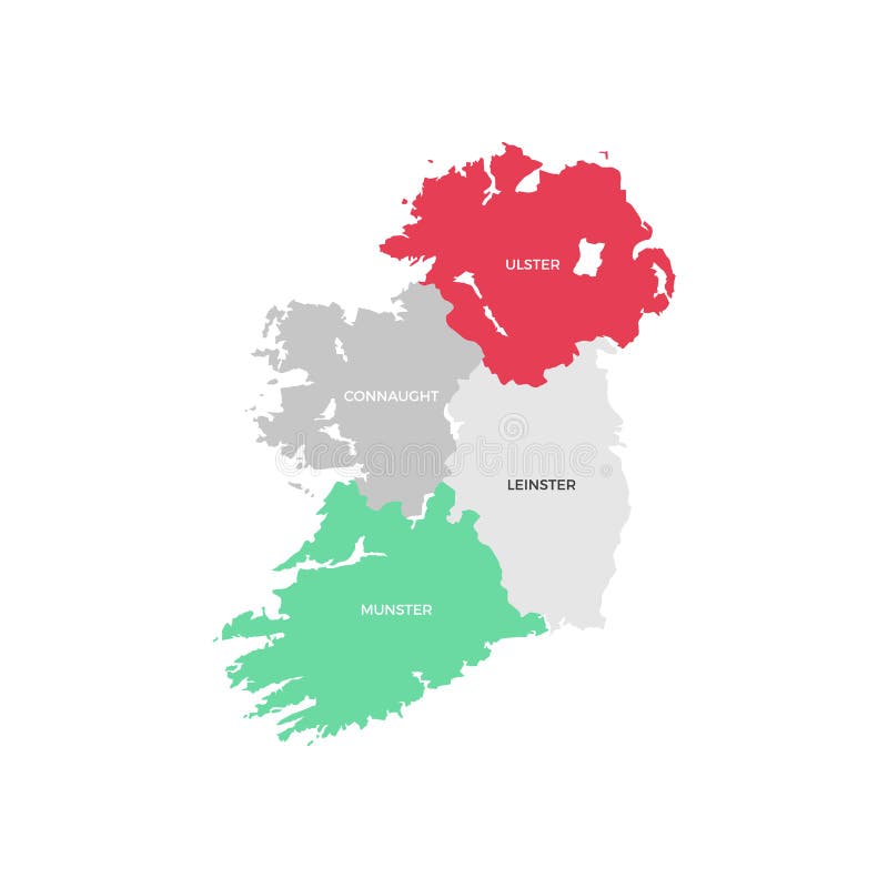 Ireland Regions Map stock vector. Illustration of world - 197203605