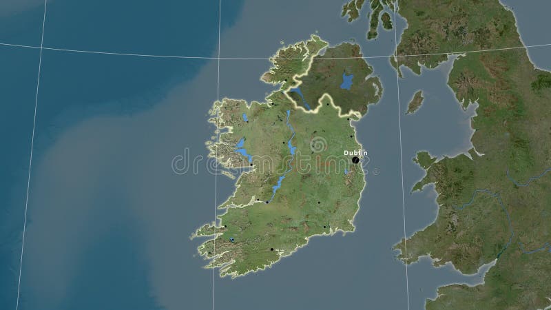 Ireland - Satellite. Composition, Borders Stock Illustration ...