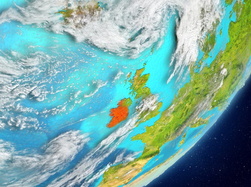 Ireland from space stock illustration. Illustration of irish - 105349003