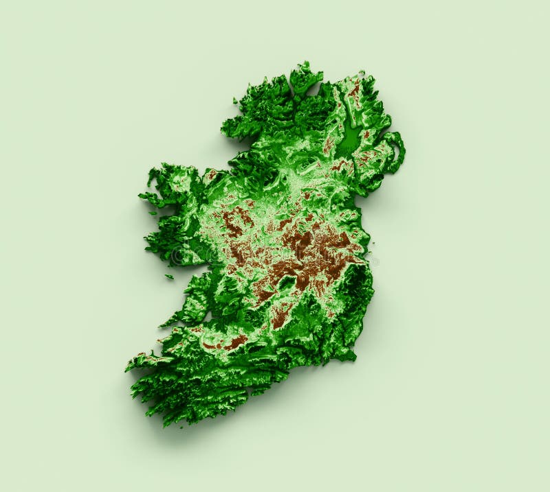 Ireland Topographic Map 3d Realistic Map Color 3d Illustration Stock ...