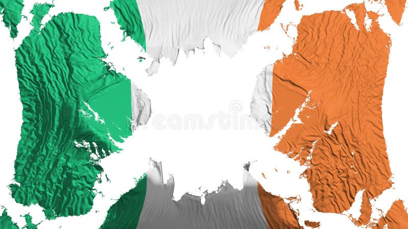 Ireland Torn Flag with a Stamp with the Words Alert Virus, Vector Stock ...