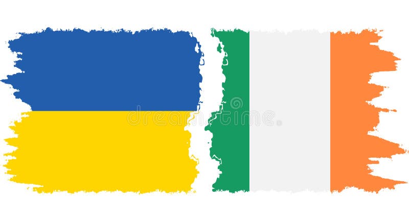 Ireland and Ukraine Grunge Flags Connection Vector Stock Vector ...