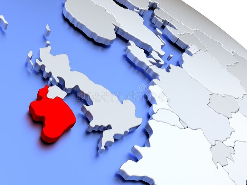 Ireland on world map stock illustration. Illustration of countries ...
