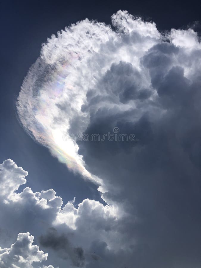 Iridescence Cloud stock photo. Image of rainy, rainbow - 200656884