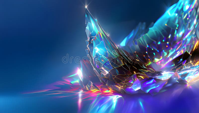 Iridescent Abstract Crystal Stock Illustration - Illustration of prism ...