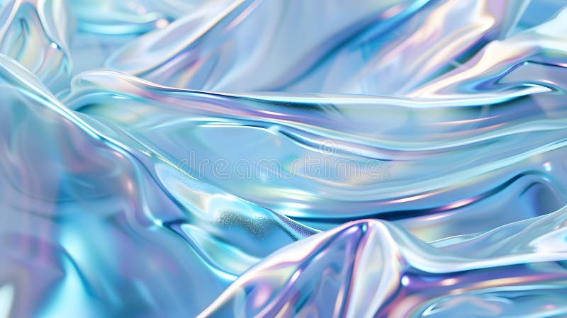 Iridescent Abstract Texture with Fluid Metallic Waves Stock Photo ...