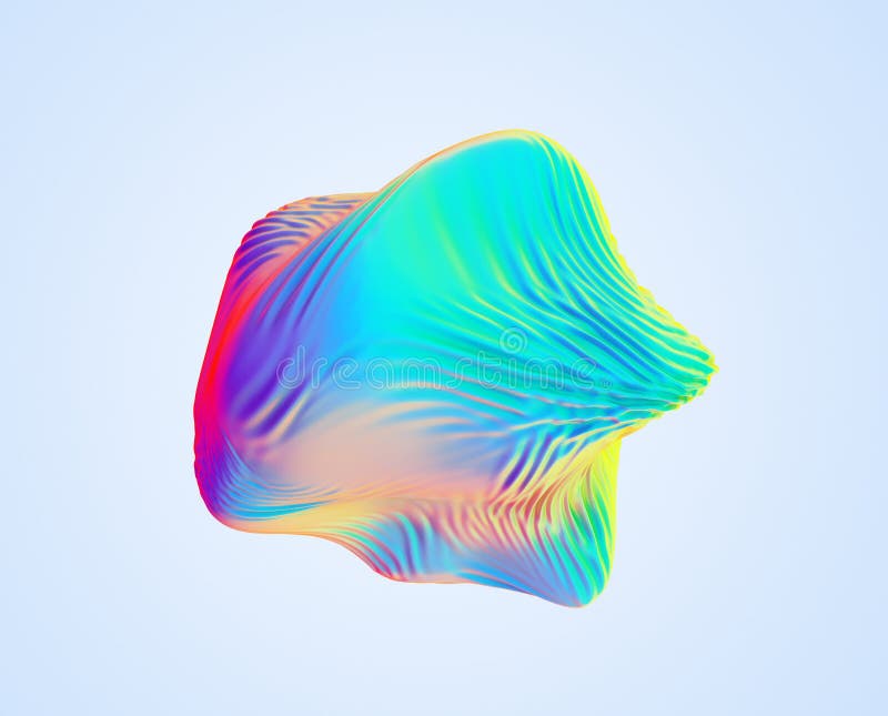 Wavy Sphere (Blue) - Abstract Colorful Shape 3D Illustration Stock ...