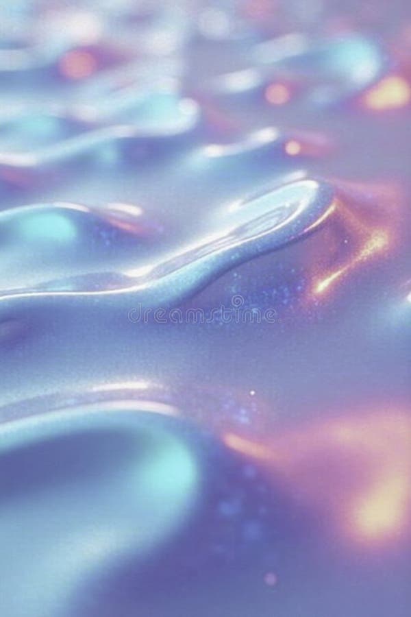 Iridescent Aqua Waves on a Pastel Neon Surface, Iridescent, Holographic ...