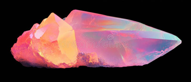 Iridescent Aura Quartz Showcasing Vibrant Rainbow Colors and Intriguing ...