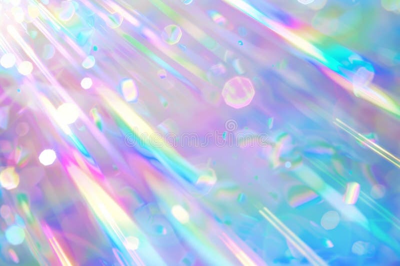 Iridescent Background, White Rainbow Light Beams, Prism Effect ...