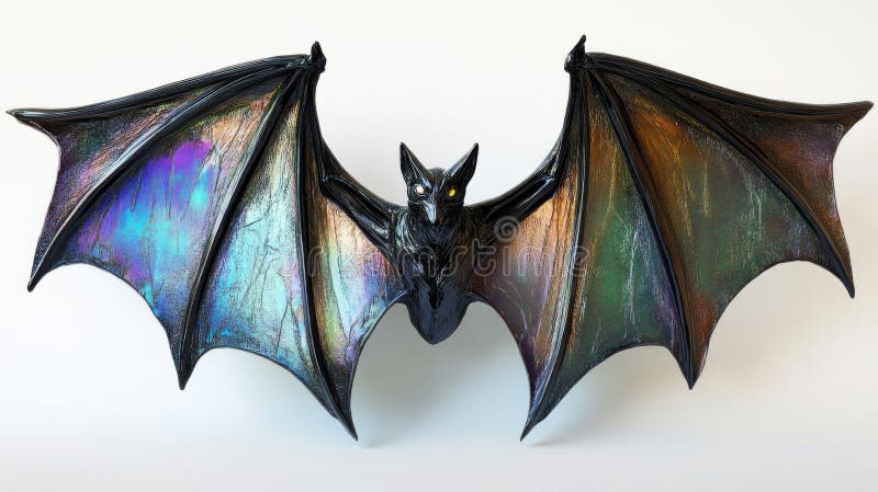 Iridescent Bat Wall Decor with Glitter Wings Stock Illustration ...