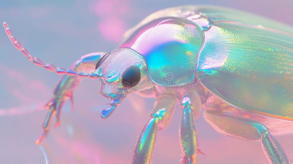 Iridescent Beetle Shell Texture with Vivid Colors for Creative Design ...
