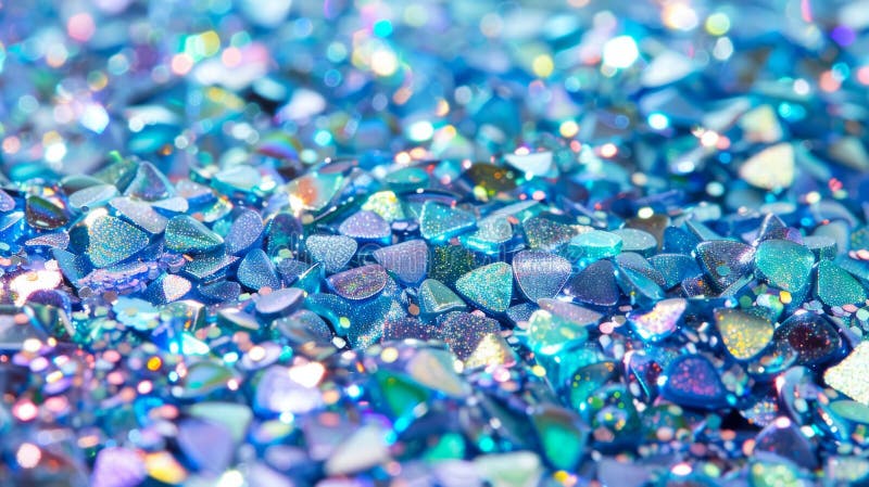 Iridescent Blue Glitter Confetti: Sparkling Texture Background Stock ...
