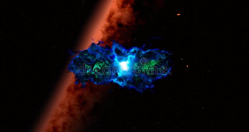 Iridescent Blue Nebula in the Milky Way Galaxy Stock Photo - Image of ...