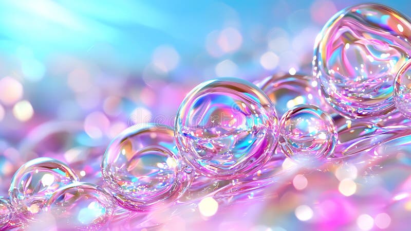 Iridescent Bubbles Abstract Background Art Stock Illustration ...