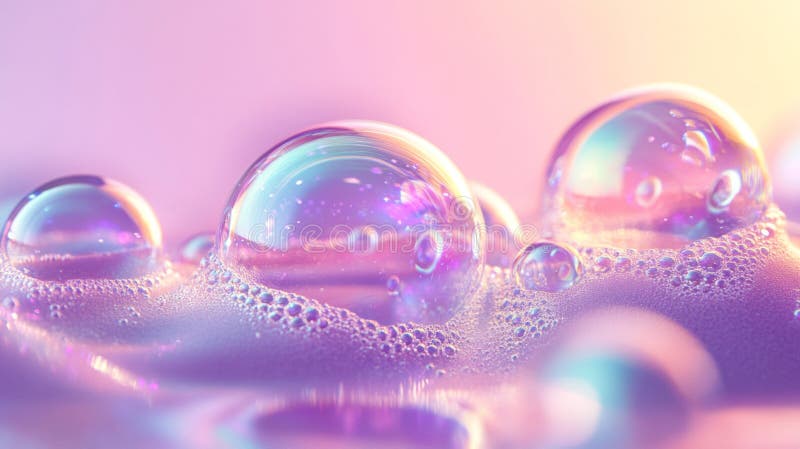 Iridescent Bubbles Float in Pastel Foam Stock Illustration ...