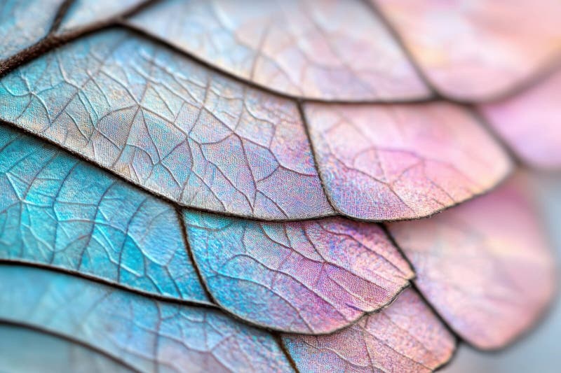 Iridescent Butterfly Wing Close-up Stock Illustration - Illustration of ...