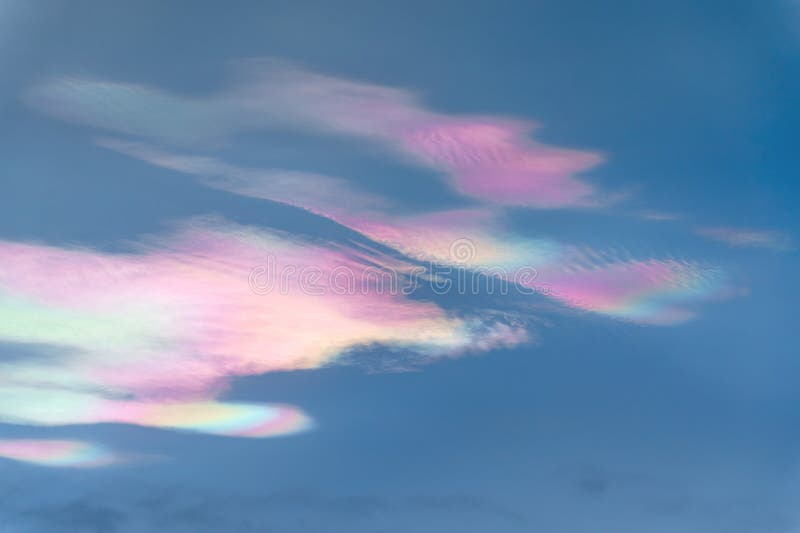 Iridescent Clouds (Rainbow Clouds) Close Up Stock Image - Image of ...