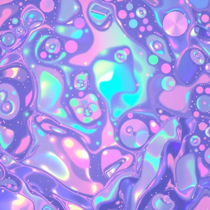 Iridescent Colors Over Isekai Anime Style Cute Patterns are Depicted in ...