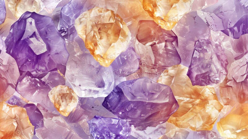 Iridescent Crystal Pattern with Purple and Orange Gems Ideal for ...