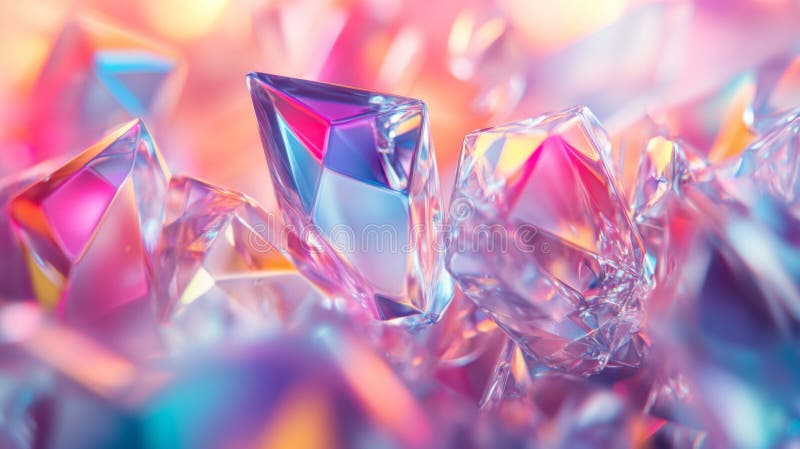 Iridescent Crystals Cluster Abstract Art Design Stock Illustration ...