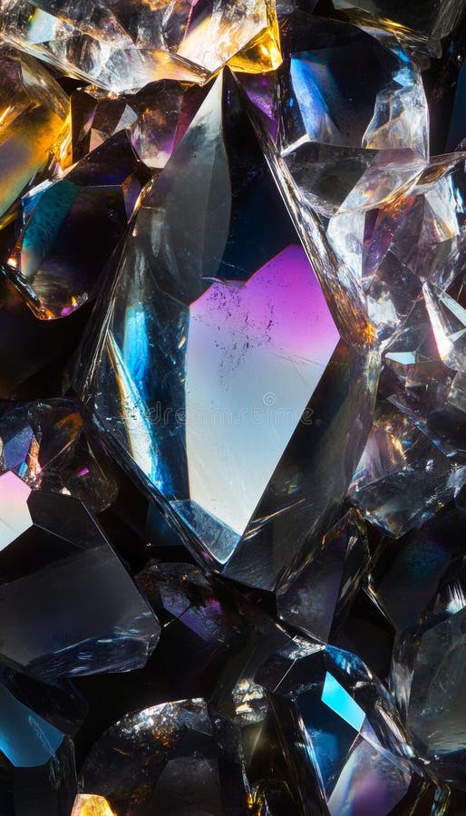 Iridescent Crystals Create a Dynamic and Dreamy Abstract Composition of ...