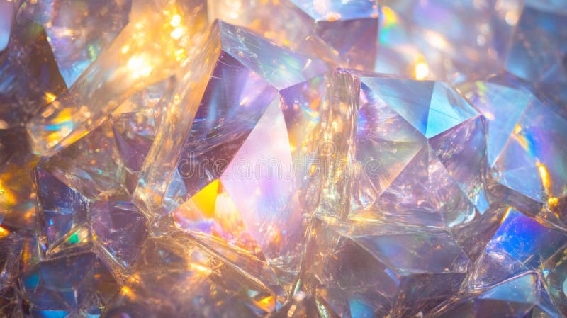 Iridescent Crystals Sparkling with Light Stock Illustration ...