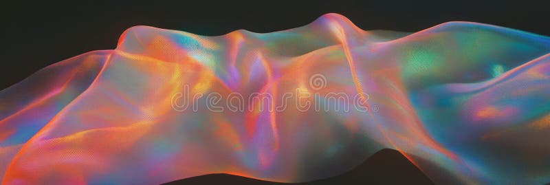 Iridescent Fabric with Shimmering Threads and Textured Surface Glows in Soft Lighting Stock ...