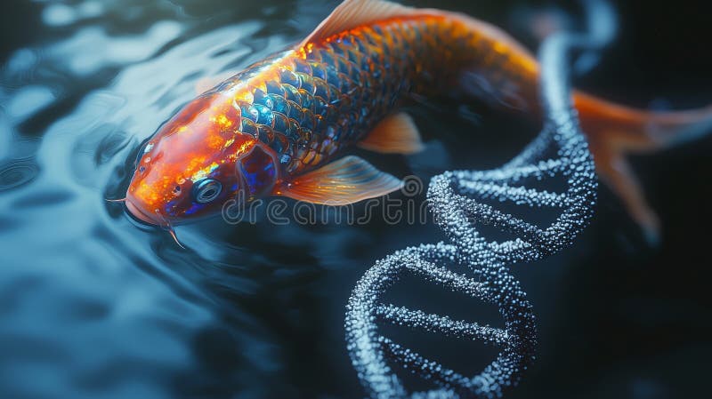 Iridescent Fish Molecular Pattern Stock Illustration - Illustration of ...