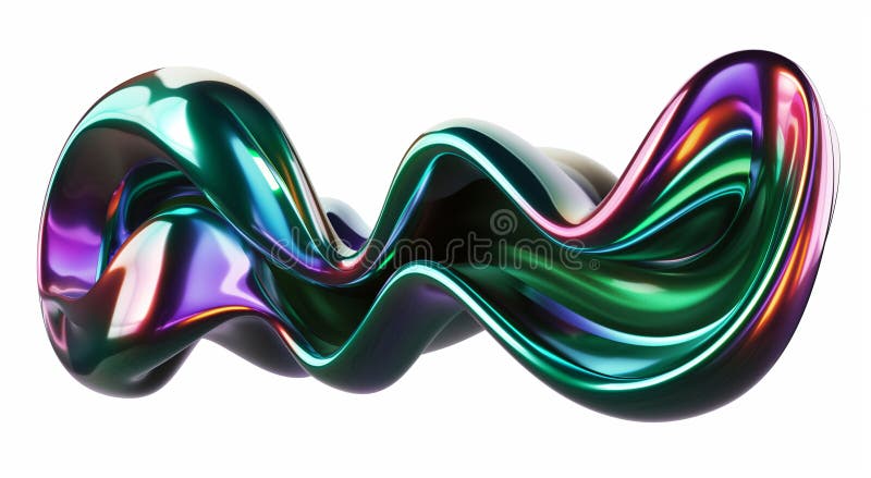 Iridescent Fluid Abstract Twisted Form Stock Image - Image of bold ...