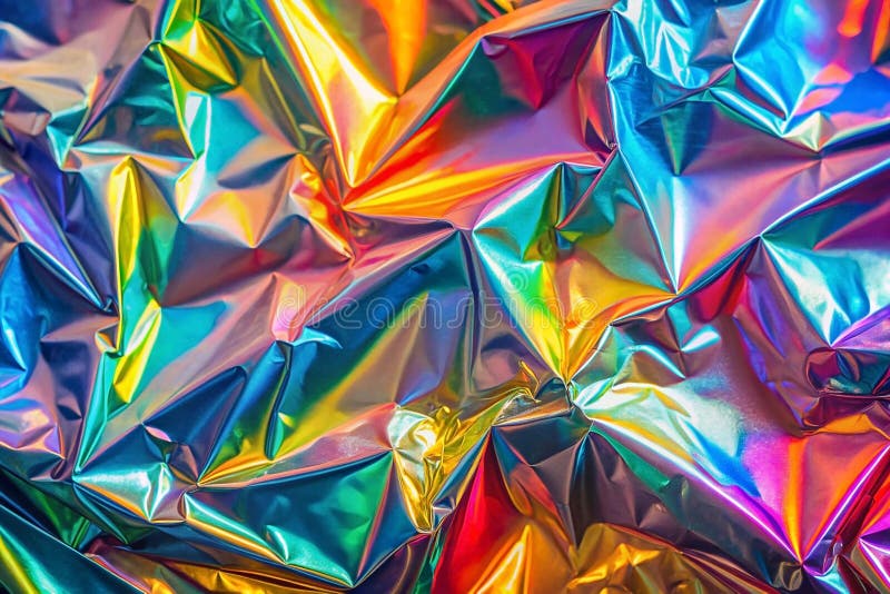 Iridescent Foil Texture, Crumpled, Vibrant, Studio, Background Design ...