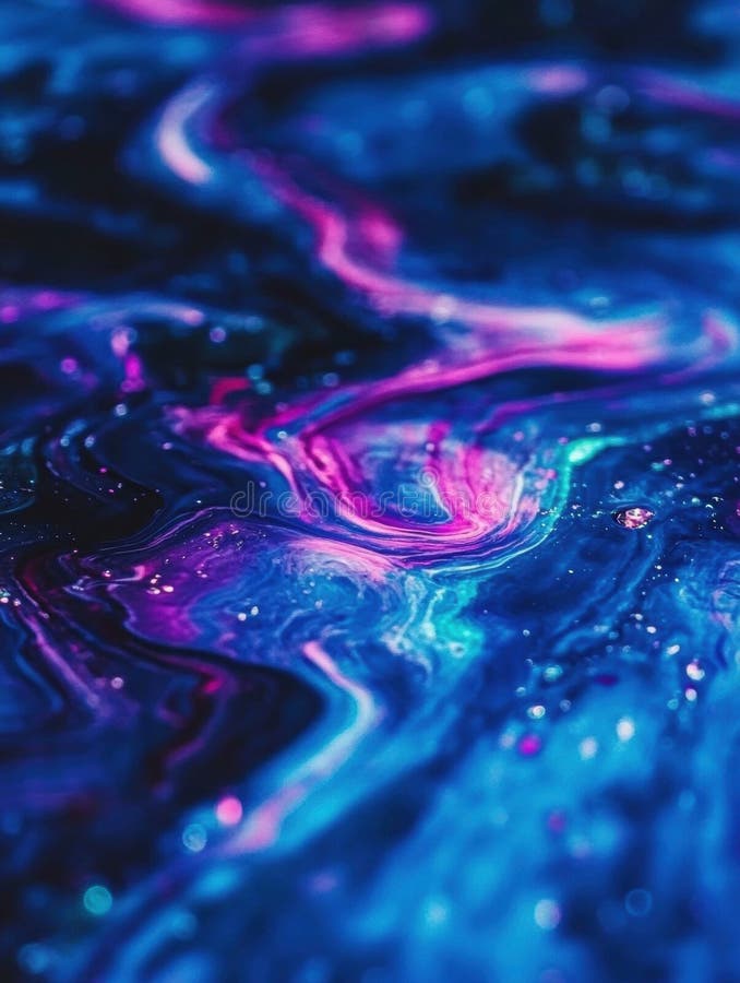 Iridescent Gasoline Swirls Create Vibrant Patterns on Water Surface ...