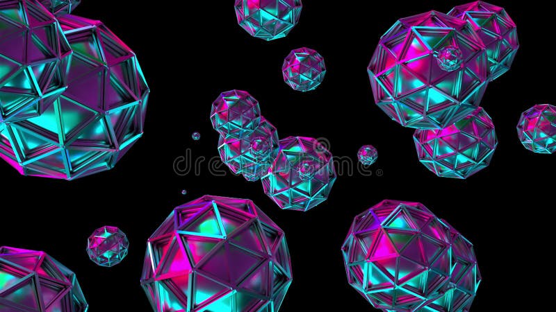 Iridescent Geometric Objects Stock Illustration - Illustration of ...