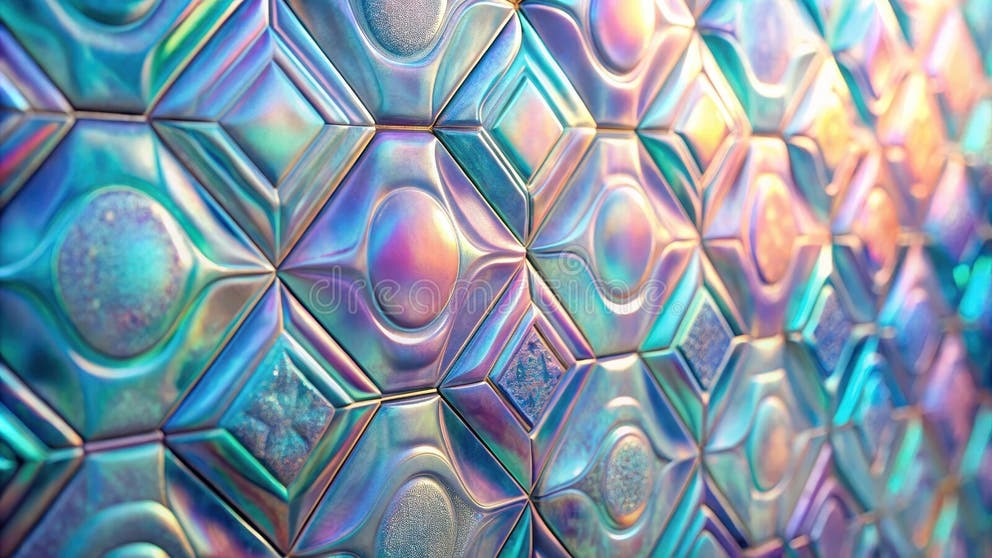 Iridescent Geometric Tile Pattern Abstract Textured Wall Surface ...