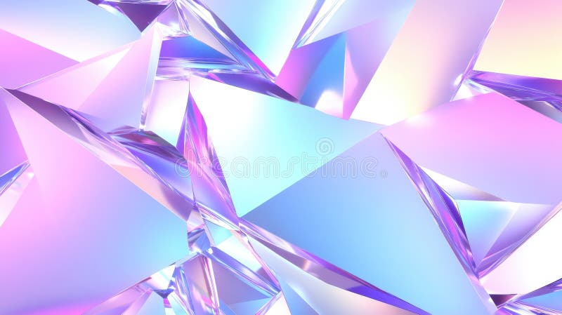 Iridescent Geometrical Forms with Sharp Edges Showcasing Hues of Pastel ...