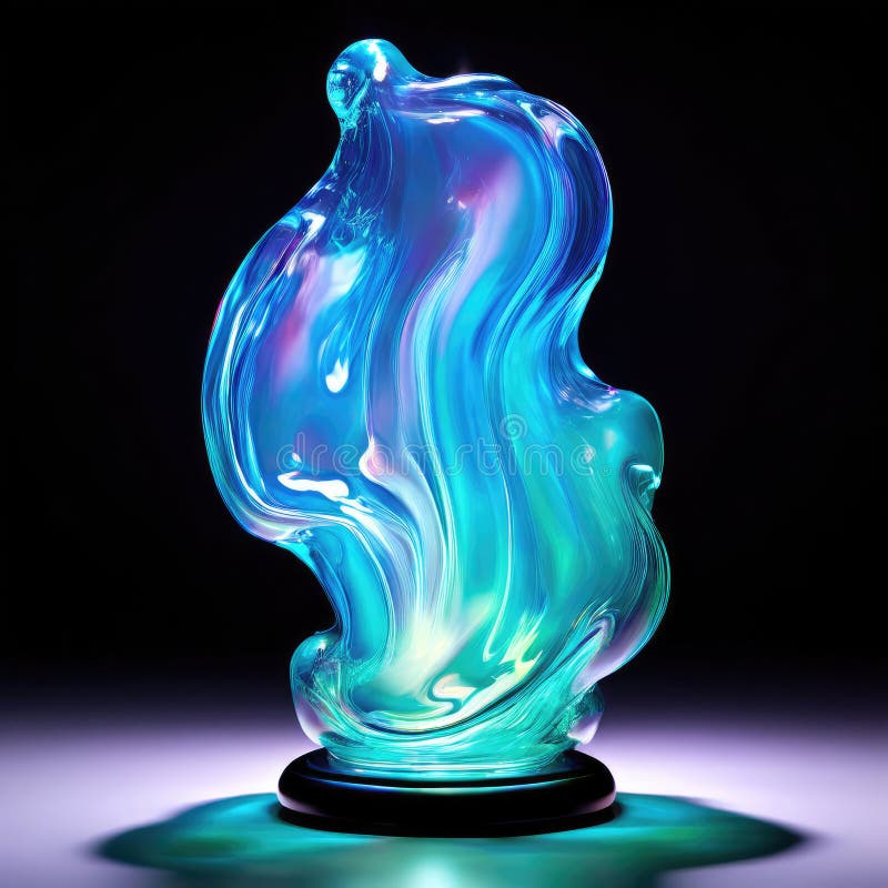 Iridescent Glass Shape. 3d Rendering Colorful Illustration Stock ...