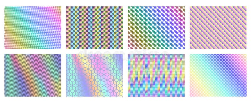 Iridescent Holographic Patterns. Holo Backgrounds with Geometric ...