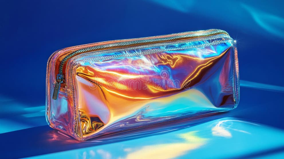 Iridescent Holographic Pencil Case Stock Illustration - Illustration of ...