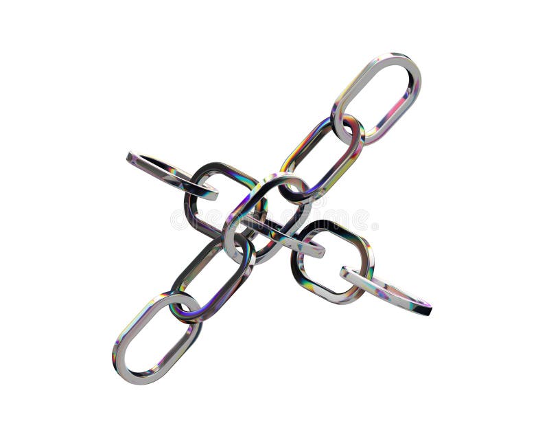 Iridescent Interlocked Chains on Transparent Background Stock ...