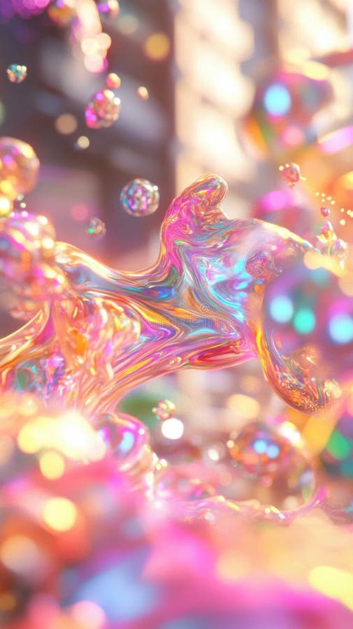 Iridescent Liquid Forms Colorful and Fluid Shapes with a Dreamy Concept ...