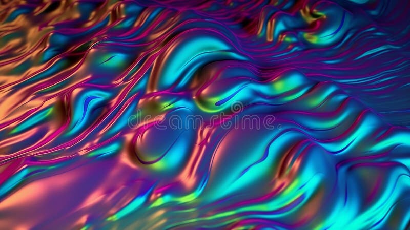 Iridescent Liquid Metal Surface Background. Design Element. Template ...